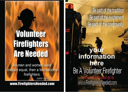 Table Tents For Volunteer Firefighter Recruitment